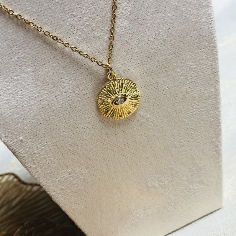 Collier doré EYES fabriqué à la main avec amour | Bijoux and Clo