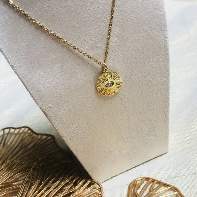 Collier doré EYES fabriqué à la main avec amour | Bijoux and Clo