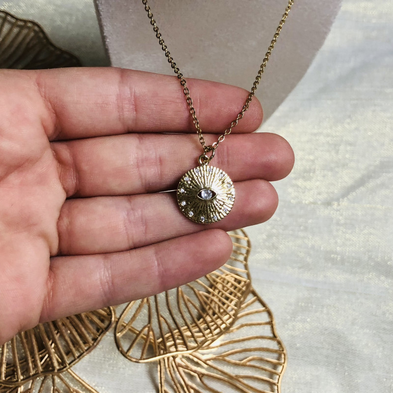 Collier doré EYES fabriqué à la main avec amour | Bijoux and Clo